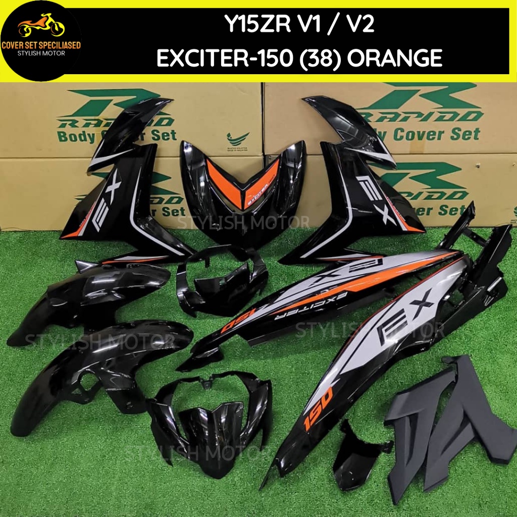 (STICKER TANAM/AIRBRUSH) RAPIDO COVER SET Y15ZR V1/V2 EXCITER RC-150 (38) ORANGE | Shopee Malaysia