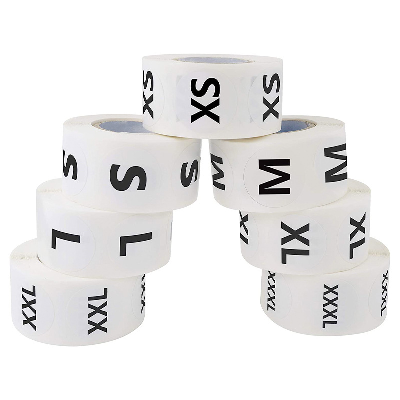 500pcs/roll Size Mark Sticker XS /S /M /L /XL /XXL Clothes Goods Size ...