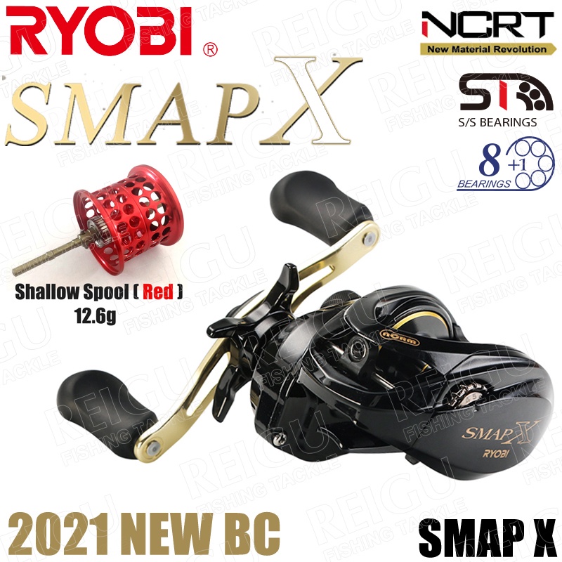 RYOBI SMAP X Baitcasting Fishing Reel Lightweight 195g 2021New Saltwater Lure BC Baitcast ...