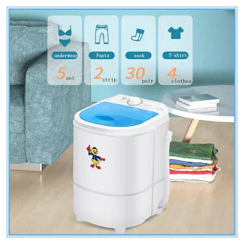Dormitory small washing machine baby mini semi-automatic washing one ...