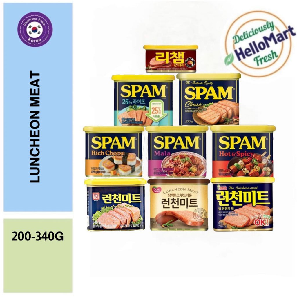 KOREA 午餐肉 Luncheon Meat LOTTE 340g┃HANSUNG 340g ┃SPAM 300g ┃RICHAM 200g | Dongwon 340g 韩国乐天罐装午餐肉 ...