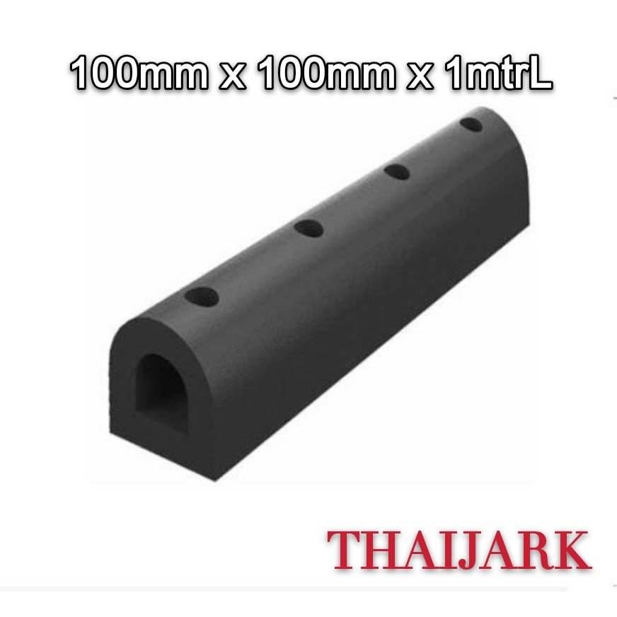 Rubber D fender - hollow, Size: 100mm x 100mm x 1000mmL (WITHOUT HOLE ...