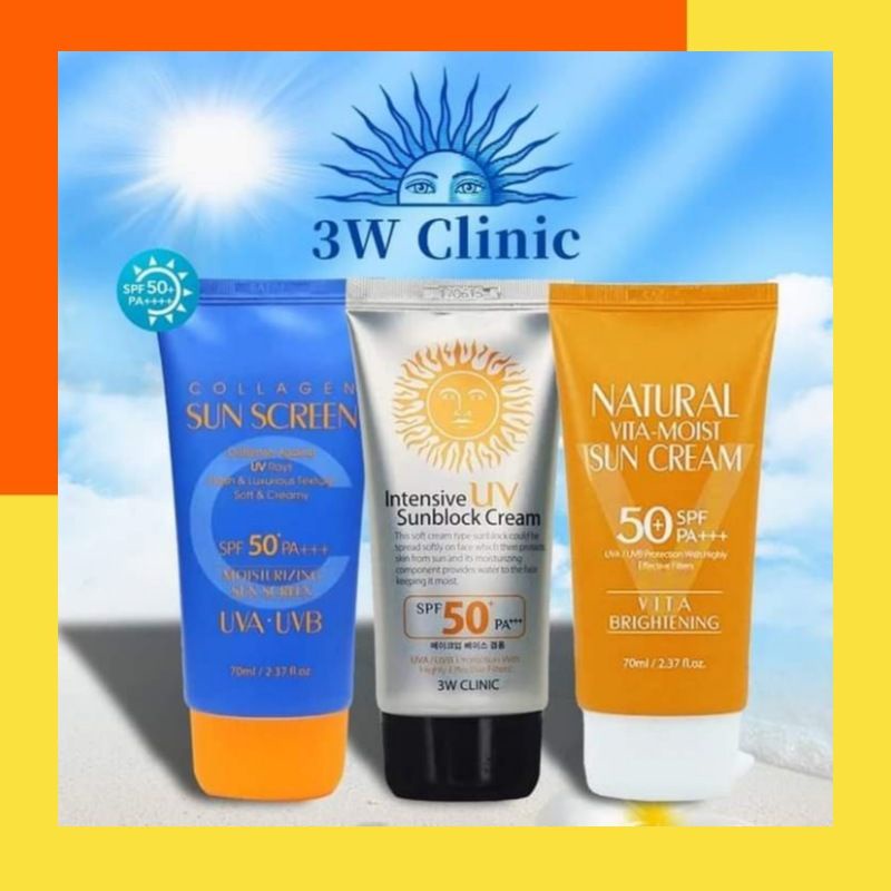 Sunscreen 3W Clinic Spf50 PA+++ Intensive Cream | Sunblock Brightening ...