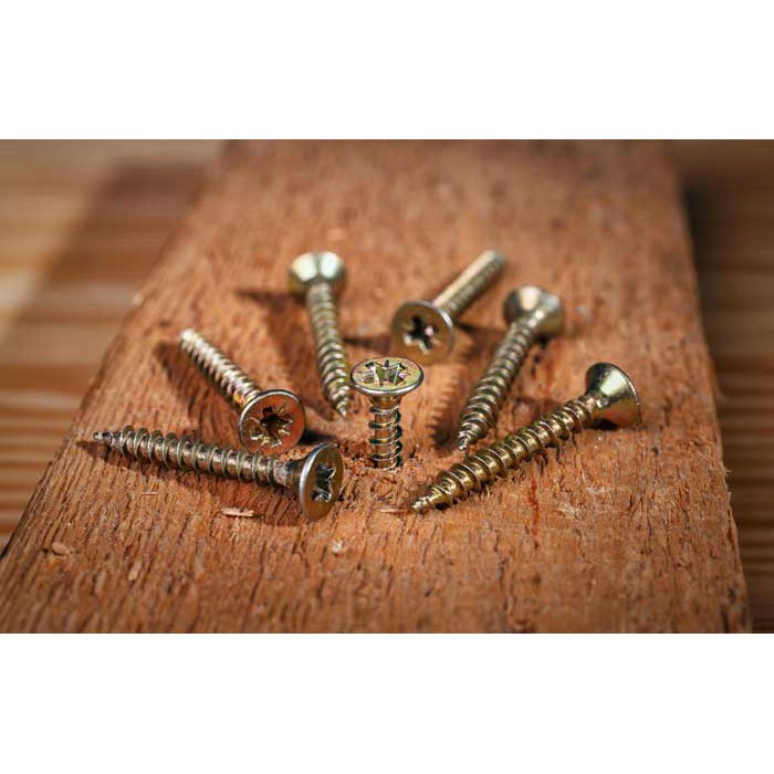 Screw | Wood Chipboard Screw | Driving Countersink Flat Head Yellow ...