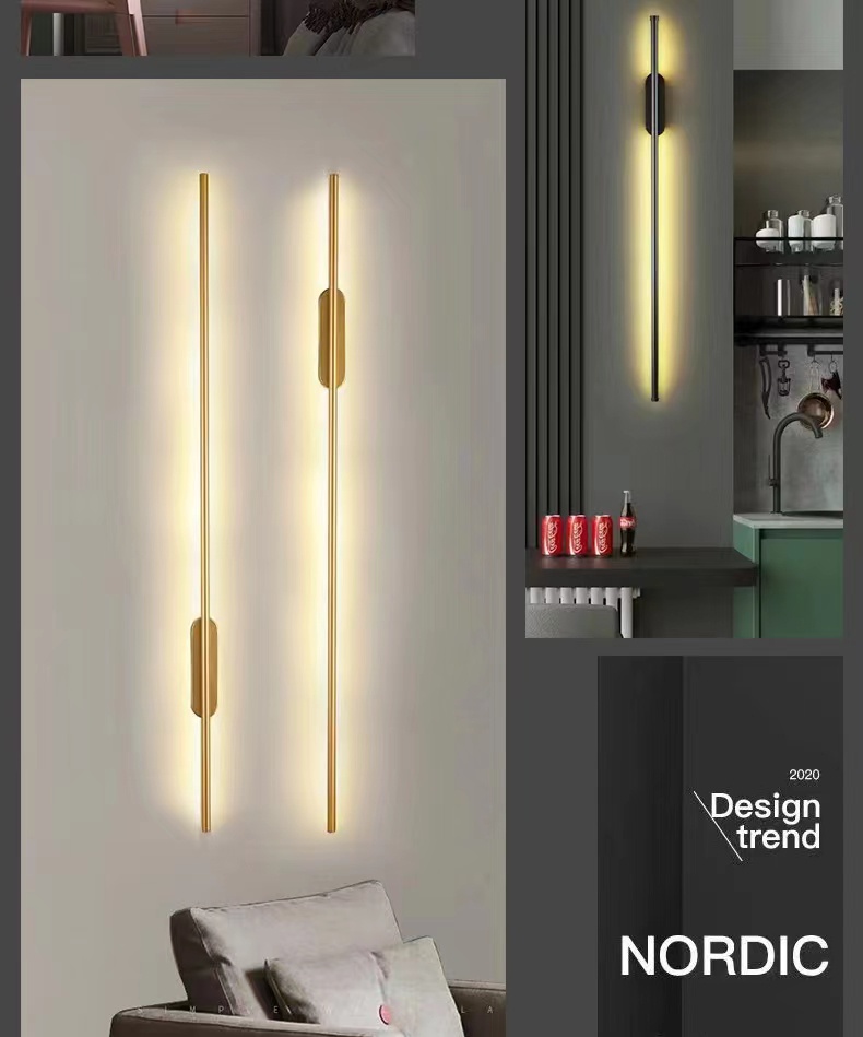 Modern Minimalist Wall Light Nordic Indoor Long Strip Led Wall Lamp ...