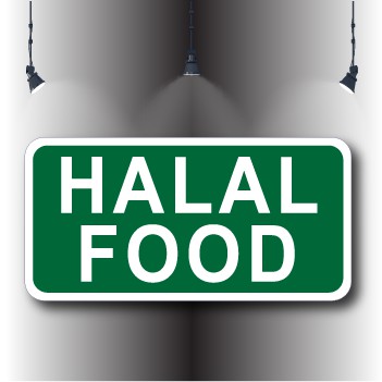 E372 HALAL FOOD PP SIGN BOARD 100X200MM.WE ACCEPT CUSTOM-MAKE ORDER ...
