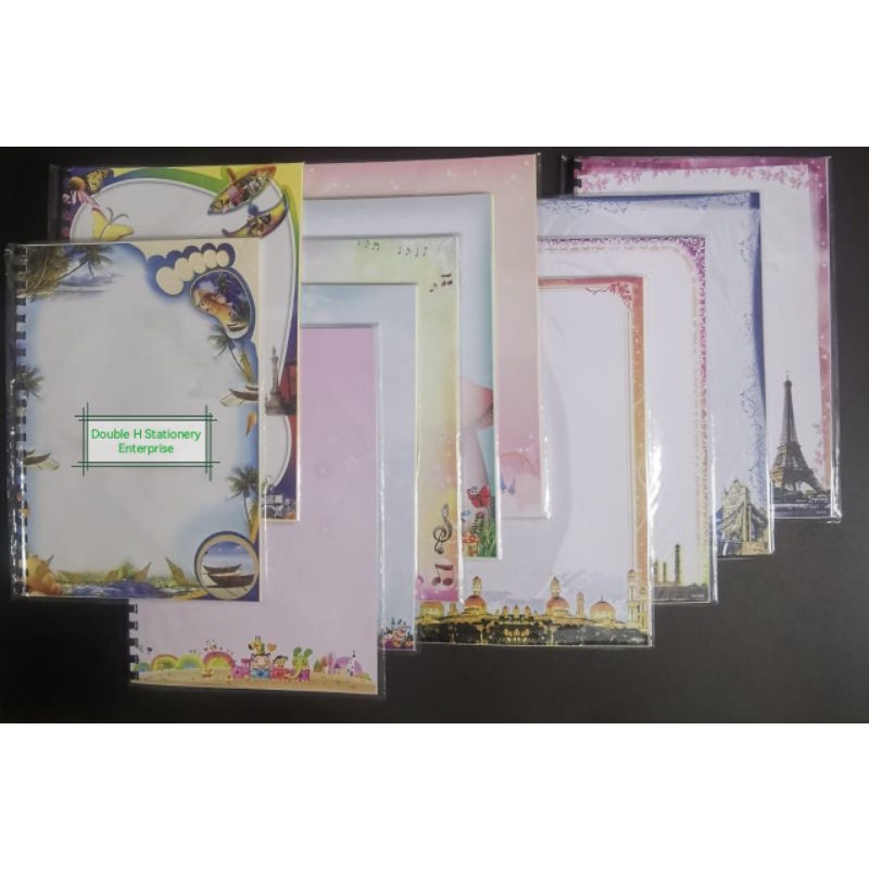 A4 Binding Set / Scrap Book With Plastic Comb Binding (Fancy Card Paper ...