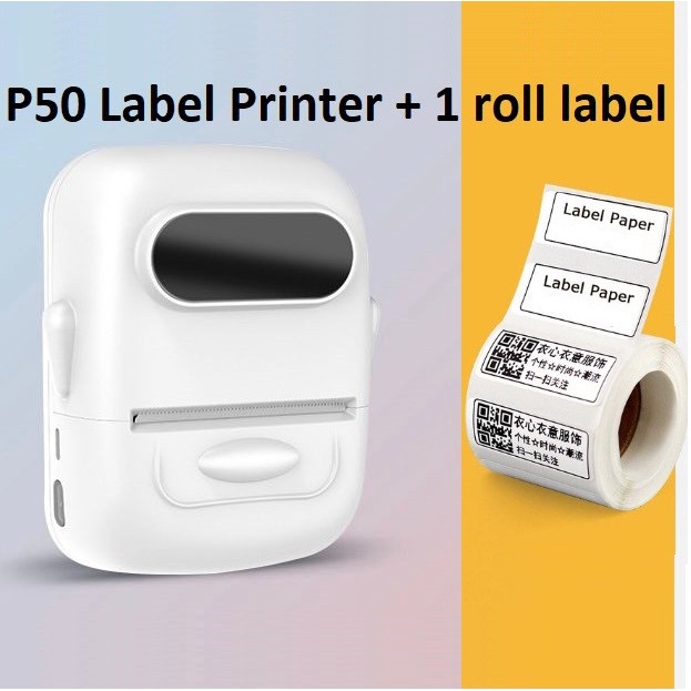 Label Sticker Printer P50 Bluetooth mini portable Barcode tag printing ...