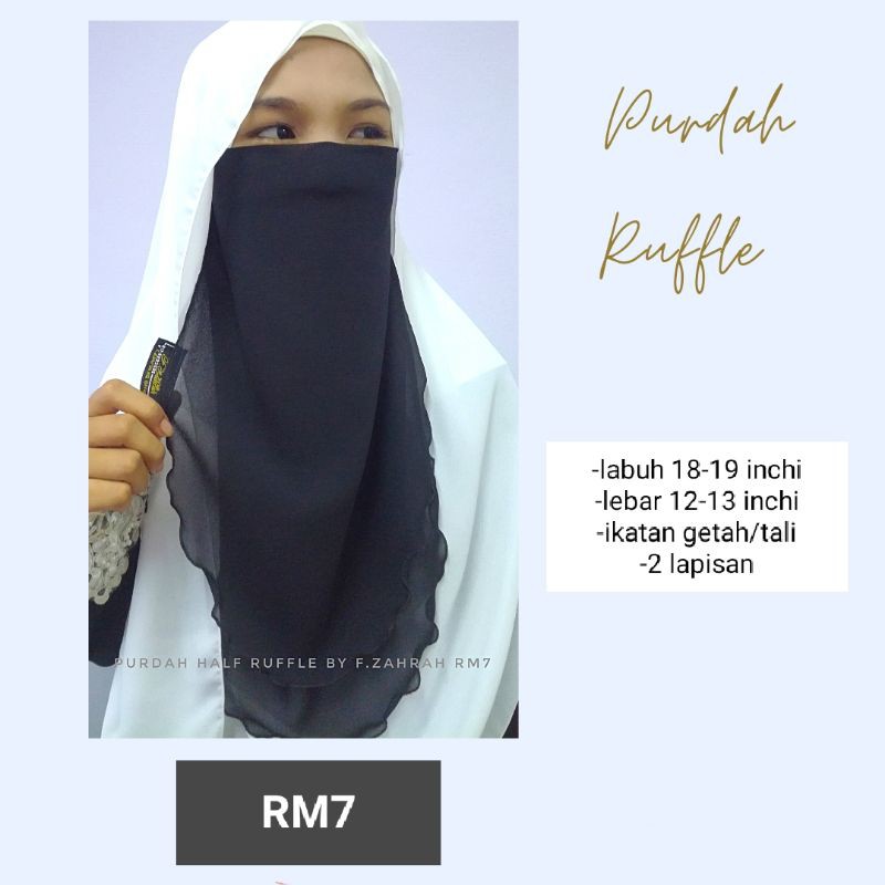 Purdah Half 2 layer/Purdah Separuh Ikatan Tali by F.Zahrah | Shopee ...