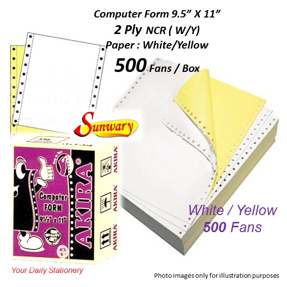 2 ply white / yellow NCR Computer Form Akira 2ply NCR - White/Yellow ...