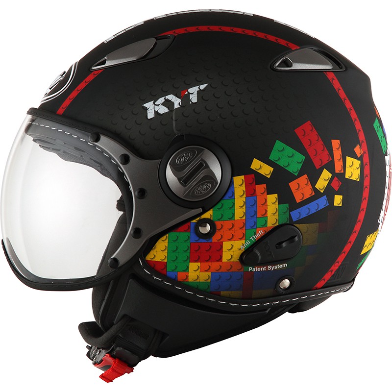 Kyt Elsico 5 - Black/Black/Red ORIGINAL Retro Classic Helmet | Thm ...