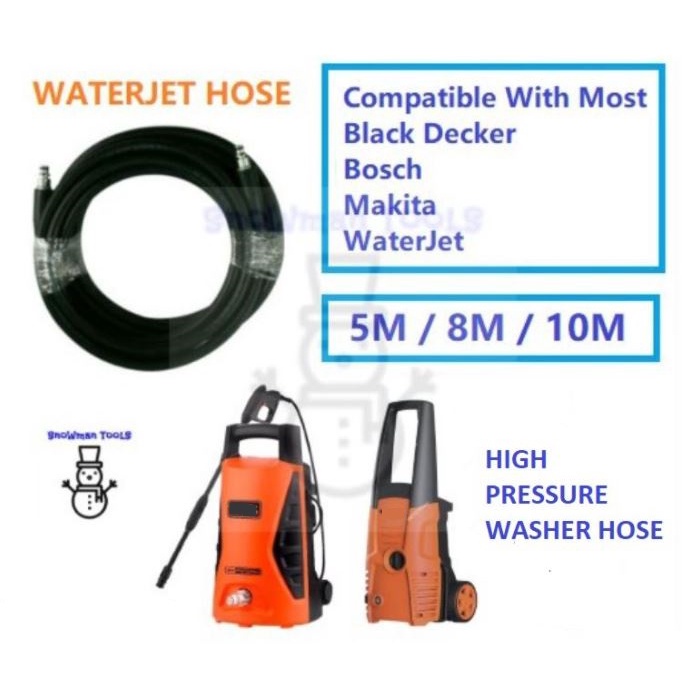 BLACK AND DECKER 5M 10M 15M 30M HIGH PRESSURE WASHER HOSE BOSCH MAKITA PW1370TD PW1400S AQT33-11 ...