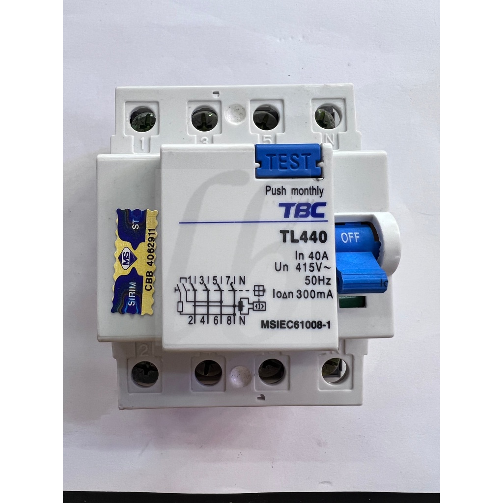TBC Profession 40A 4P 300MA ELCB MCCB (SIRIM APPROVE) | Shopee Malaysia