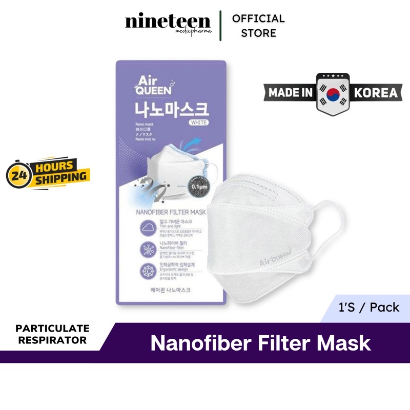【READY STOCK】Air Queen NanoFiber Filter Mask (White) 🇰🇷Made in Korea 🇰🇷 ...