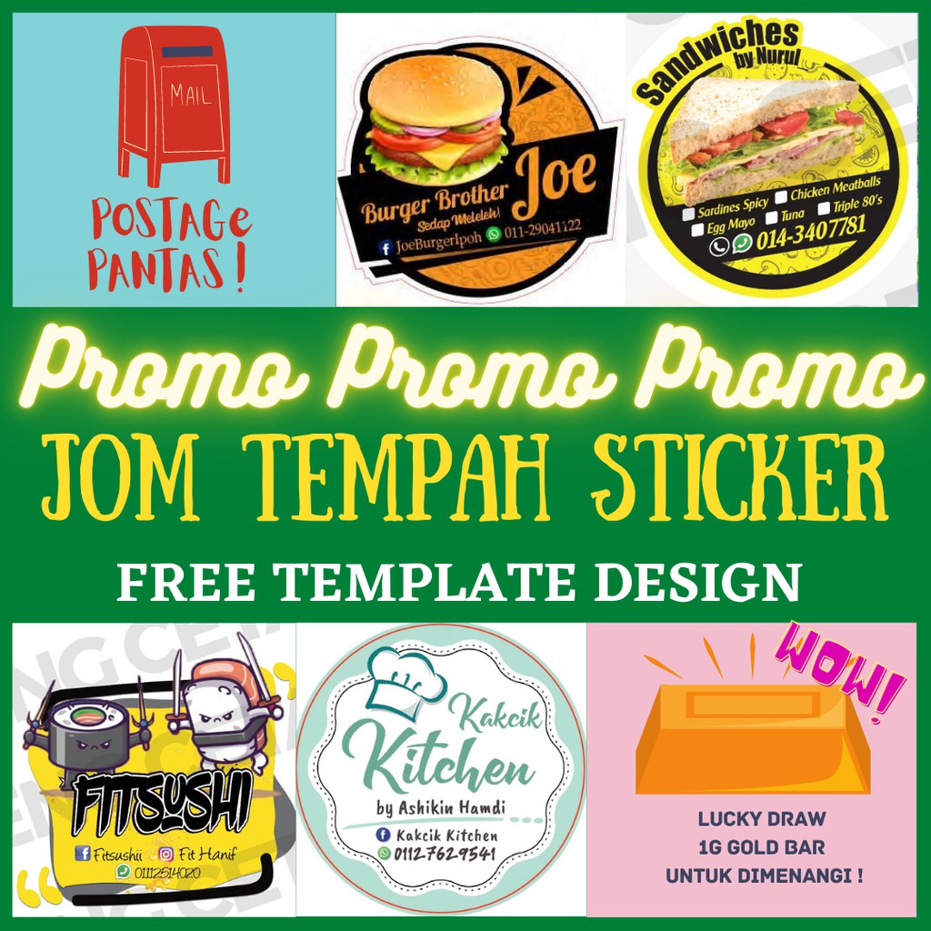 STICKER LABEL PRODUK | DESIGN MURAH TEMPLATE| 50% KALIS AIR ...
