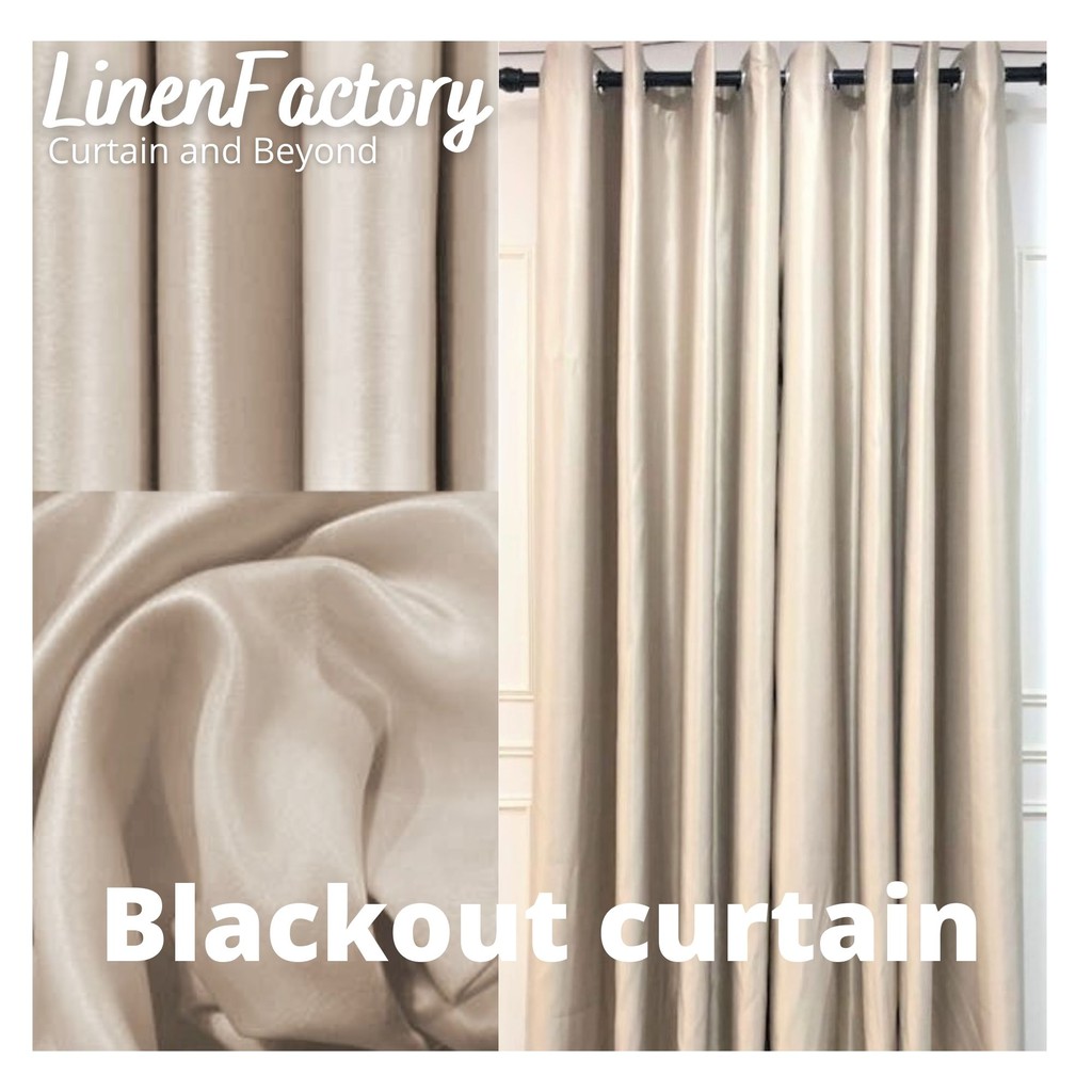 BEIGE VIVID 80% Semi Blackout material, Bedroom Window Curtain, Sliding ...