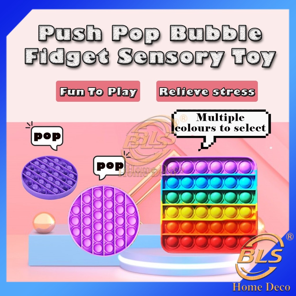 Ready Stock Push Pop Bubble Fidget Sensory Toys Kid Squishy Squeeze ...
