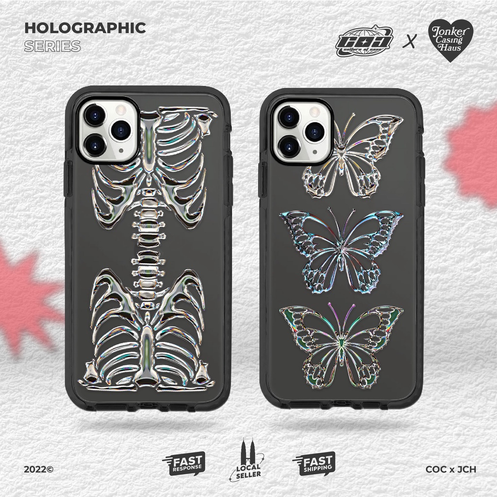 [HOLOGRAPHIC RIBCAGE/ HOLOGRAPHIC BUTTERFLY] Designated Bumper Casing ...