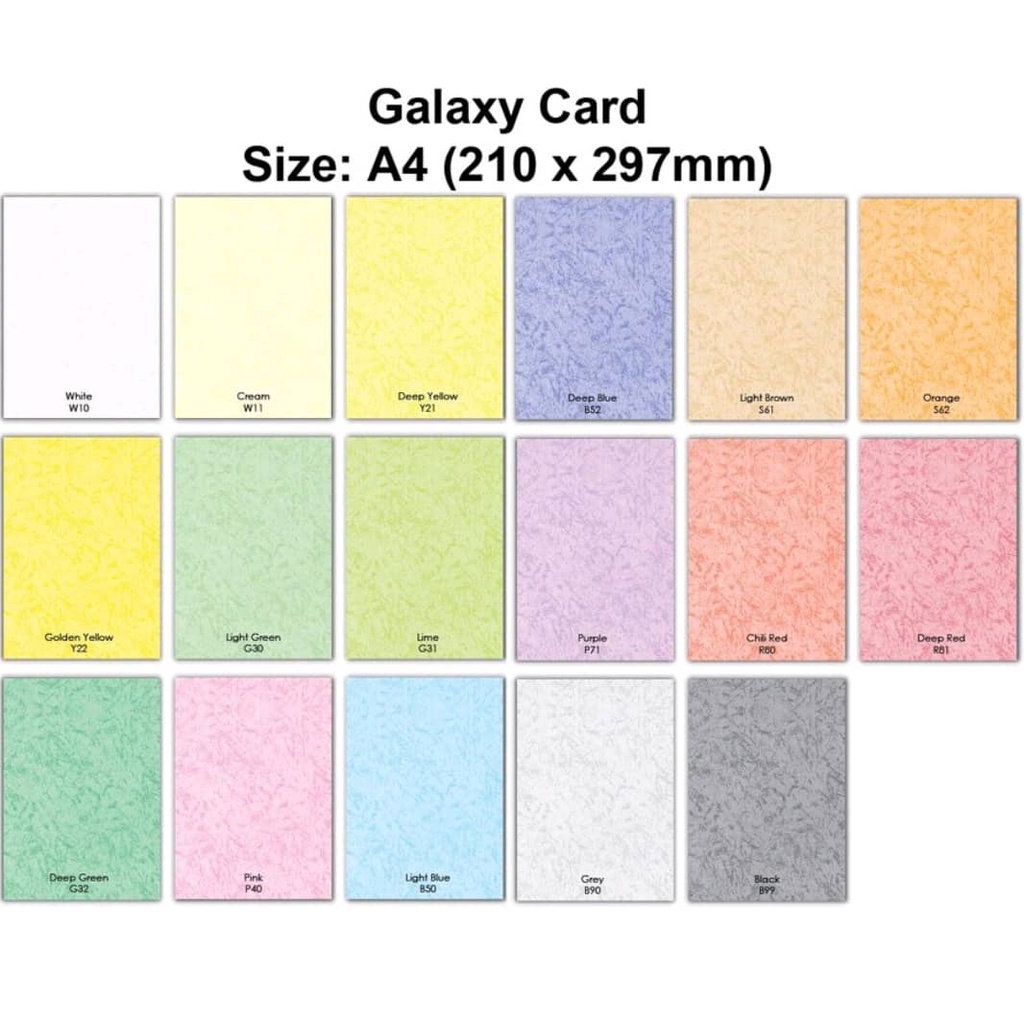 A4 Galaxy Card (150gsm)_210x297mm / Price Per Pack/100sheets/Each ...