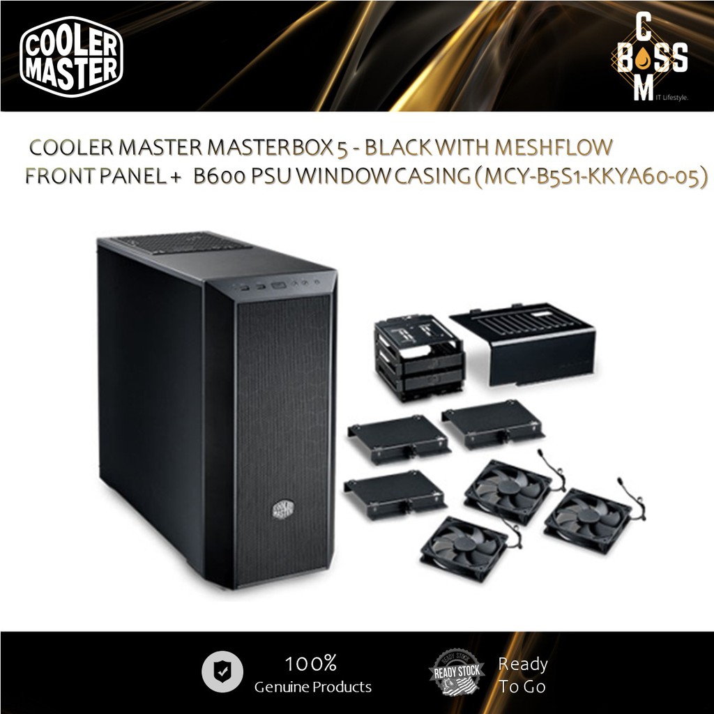 *ORIGINAL* COOLER MASTER MASTERBOX 5 - BLACK WITH MESHFLOW FRONT PANEL ...
