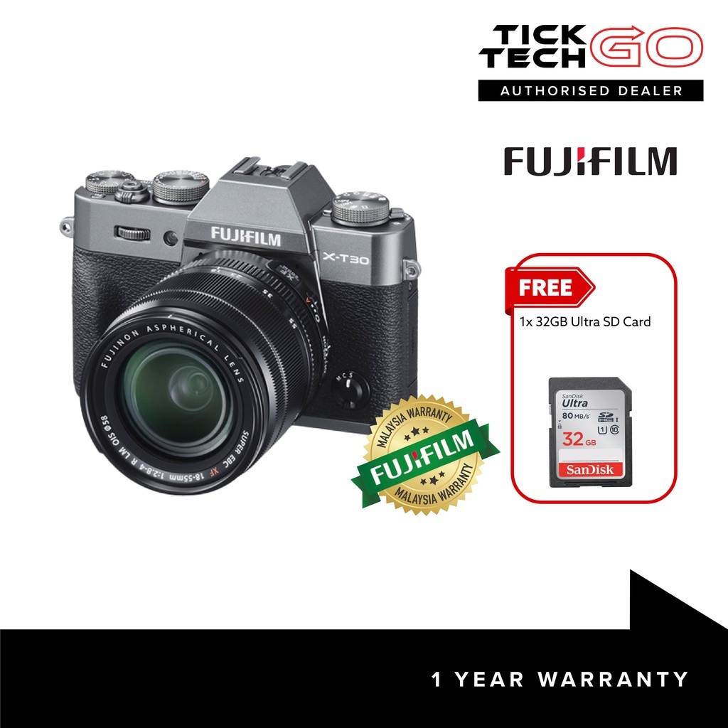 FUJIFILM X-T30 Mirrorless Digital Camera With FUJINON XF18-55mmF2.8-4 R LM OIS Lens | Shopee ...