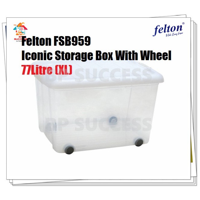FELTON FSB959 Iconic Storage Box With Wheel 77Litre (XL) | Shopee Malaysia