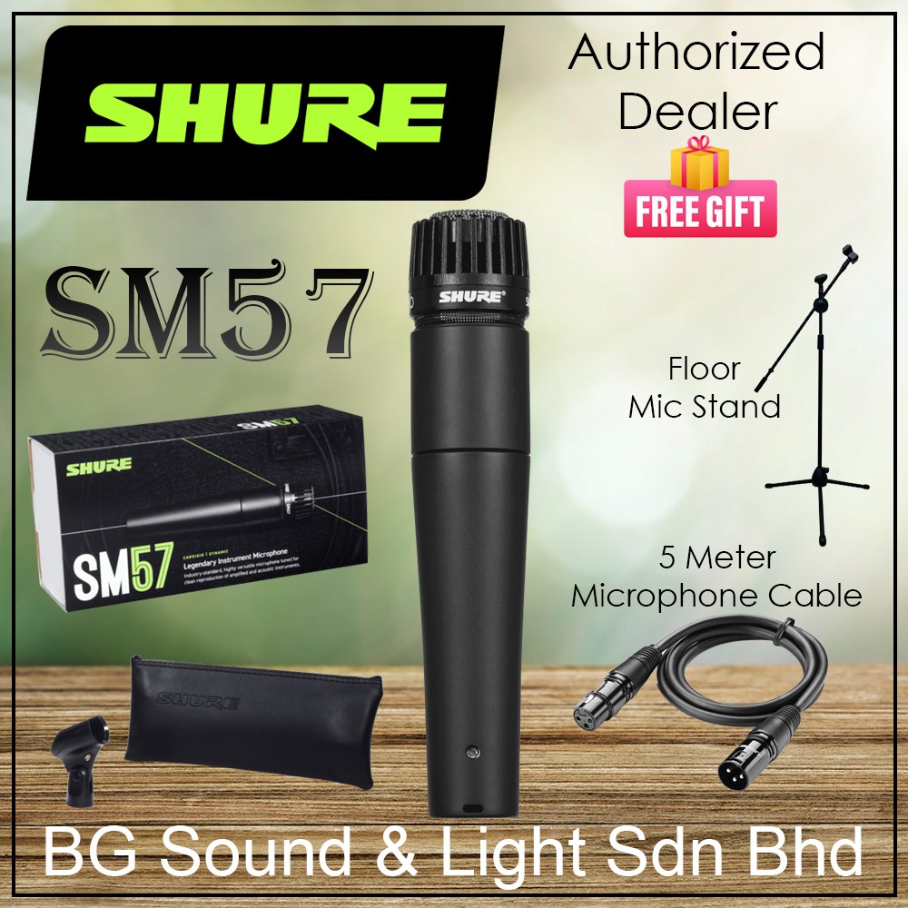 Shure SM57-LC Dynamic Instrument Microphone w/Case ( SM57 / SM-57 ...