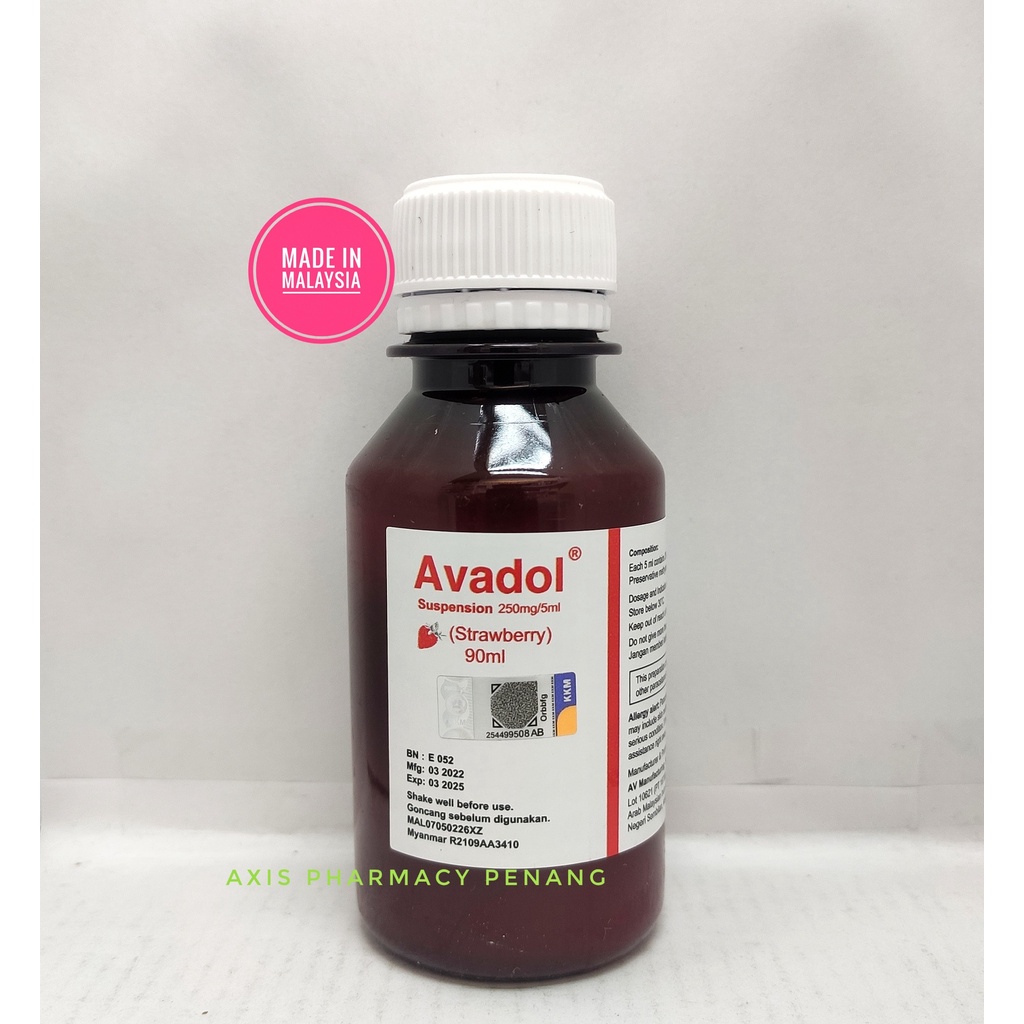 [CLEARANCE SALE] Avadol Suspension 250mg/5ml 90ml (Paracetamol Syrup ...