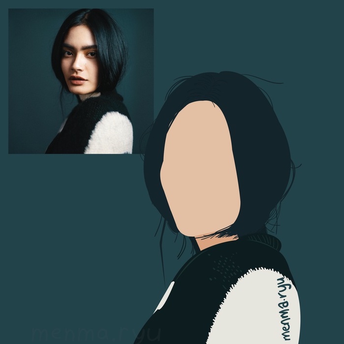 Digital Drawing Faceless Flat Portrait (softcopy only) | Servis Lukisan ...
