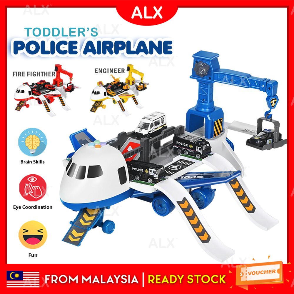 ALXK Police Airplane Toddler Musical Toy Aeroplane Fire Fighter Flight ...