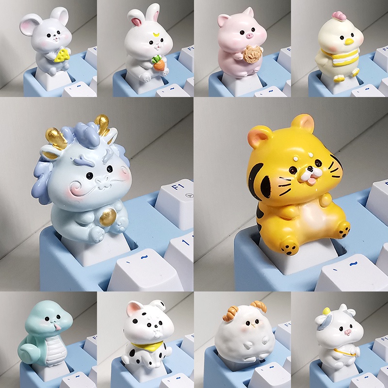 Keycap Cute Animals Zodiac abs Resin OEM R4 Mechanical Keyboard ...