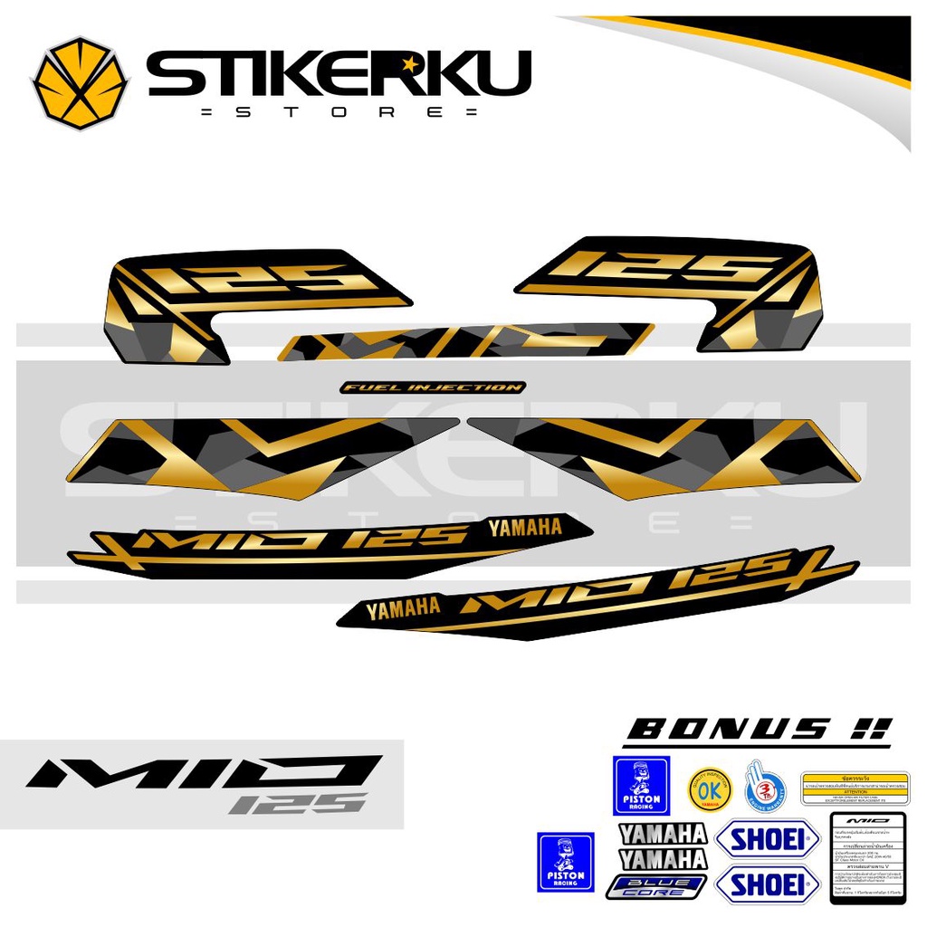 Sticker YAMAHA MIO I 125 STOCK DECAL / 2015 / 2016 / 2017 /2018 / 2019 ...