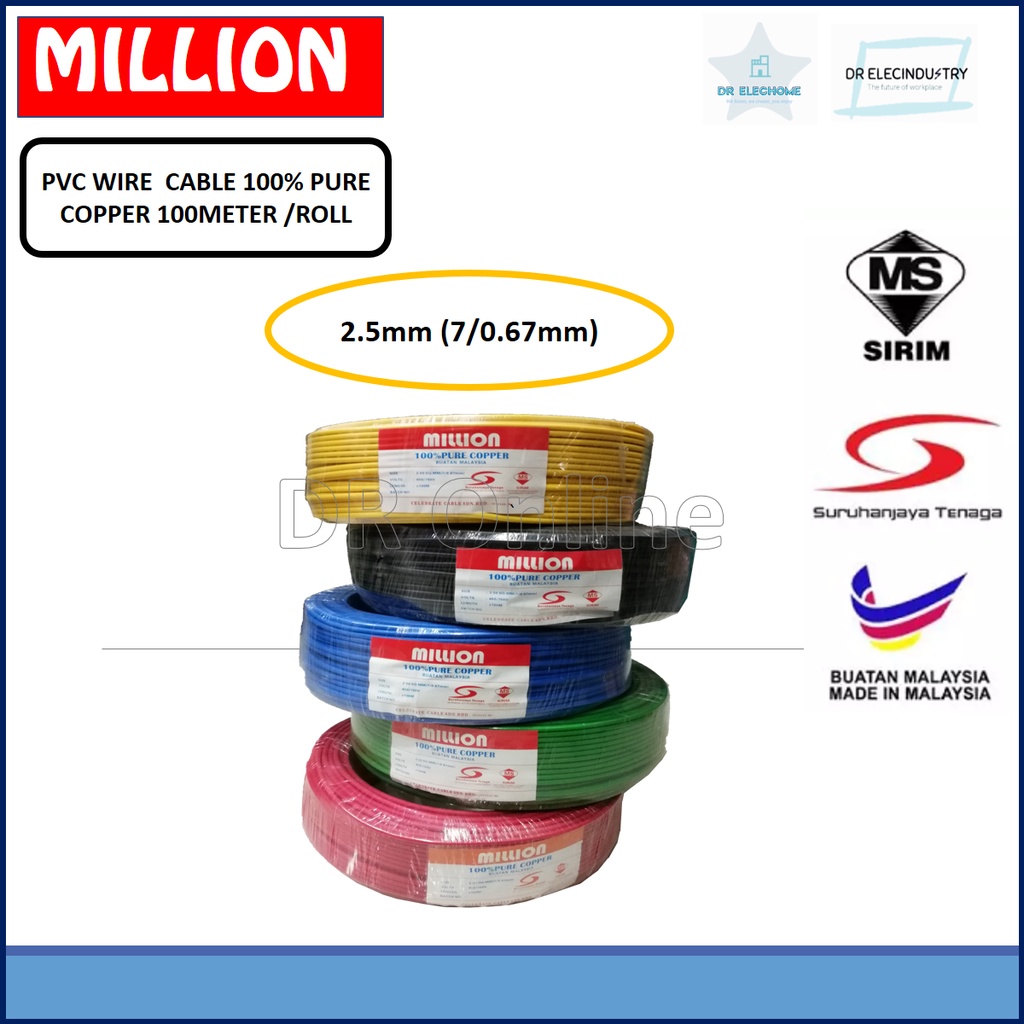 2.5MM Pvc Insulated Wiring Cable Single Core Electric Cable ,Red ...