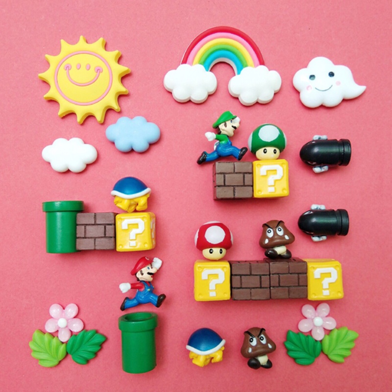 1 Set Super Mario Fridge Magnet 3d Stereo Mario Decorative Fridge ...