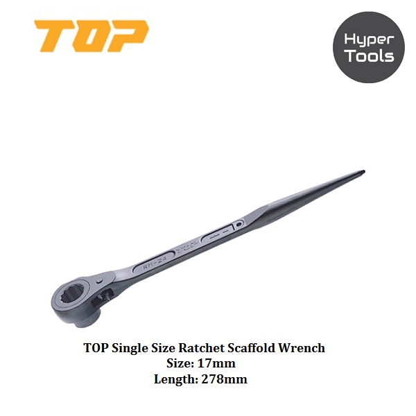 TOP Single Size Ratchet Scaffold Wrench - Size: 17mm / 19mm | Shopee ...