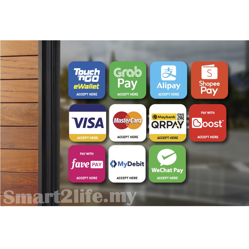 *Ready StocK* E-Wallet sticker_Door sticker | Shopee Malaysia