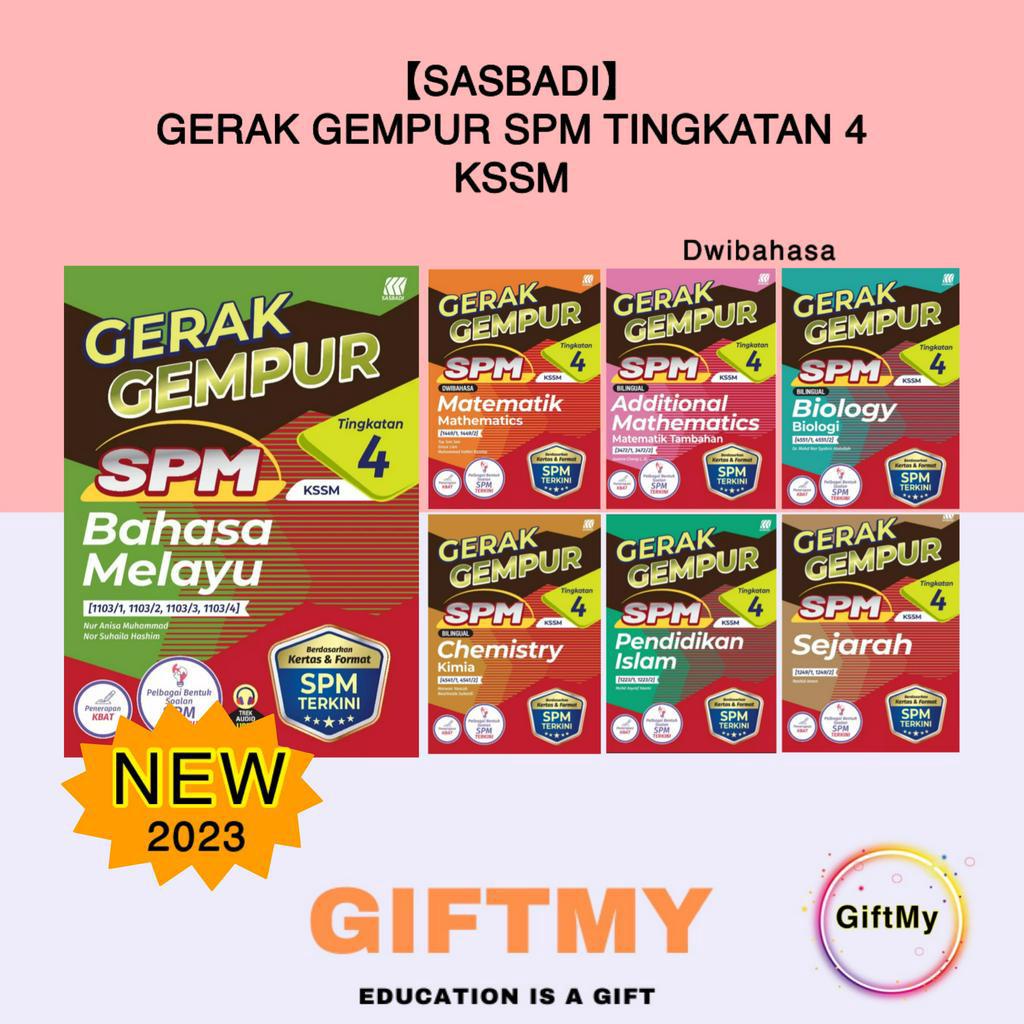 【Sasbadi】Gerak Gempur SPM Tingkatan 4 KSSM 2023 Dwibahasa — Buku ...