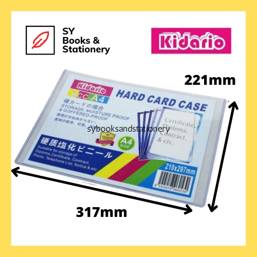 KIDARIO A4 / A5 Super Clear PVC Hard Card Case for Name Card, Memo, Certificate / PVC Clear Case ...