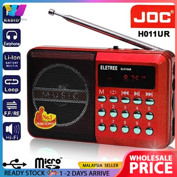 Mini JOC Rechargeable Radio Digital FM USB MP3 Player Audio Support ...