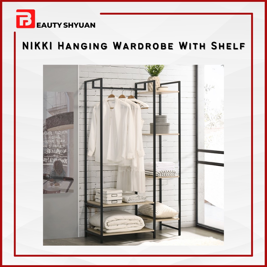 NIKKI Hanging Wardrobe Clothes Cabinet Clothes Storage Rack Kabinet ...