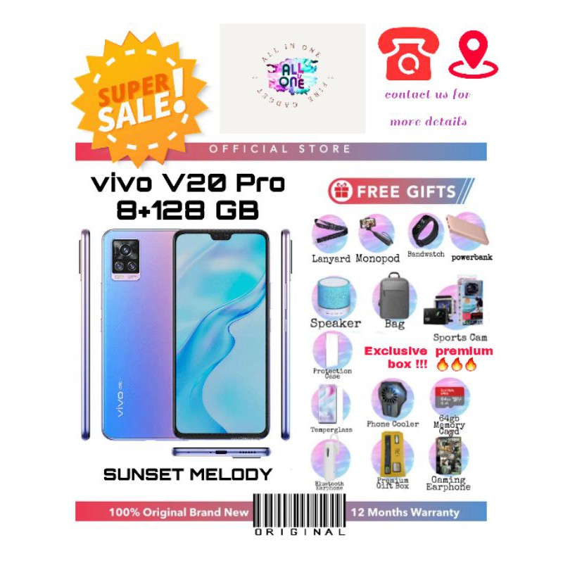 vivo V20 Pro 8GB RAM 128GB ROM | 44MP Eye Auto Focus Selfie | Shopee Malaysia