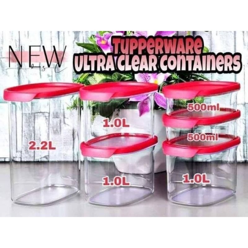 TUPPERWARE ULTRA CLEAR CONTAINERS 2.2L / 1L / 500ml | Shopee Malaysia