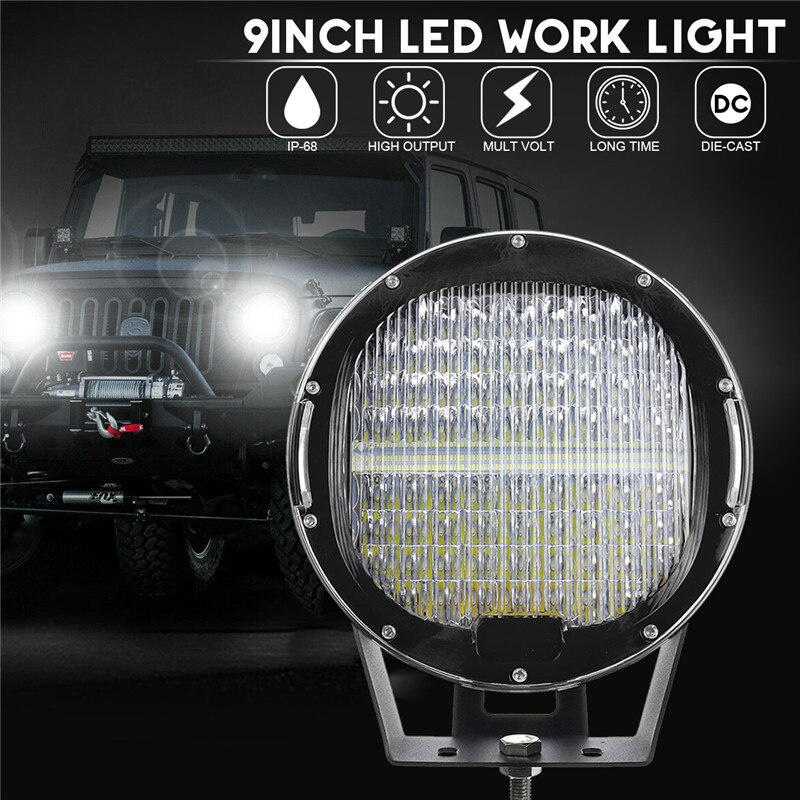 9inch 640W Round 12V Led Driving Work Light For 4x4 Offroad Truck Boat ...