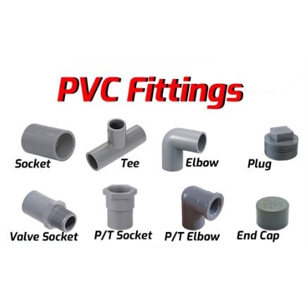 PVC Fittings (15mm/ 20mm/ 25m) - PVC Connector - Socket - Elbow - Tee - P/T Socket Elbow - Valve ...