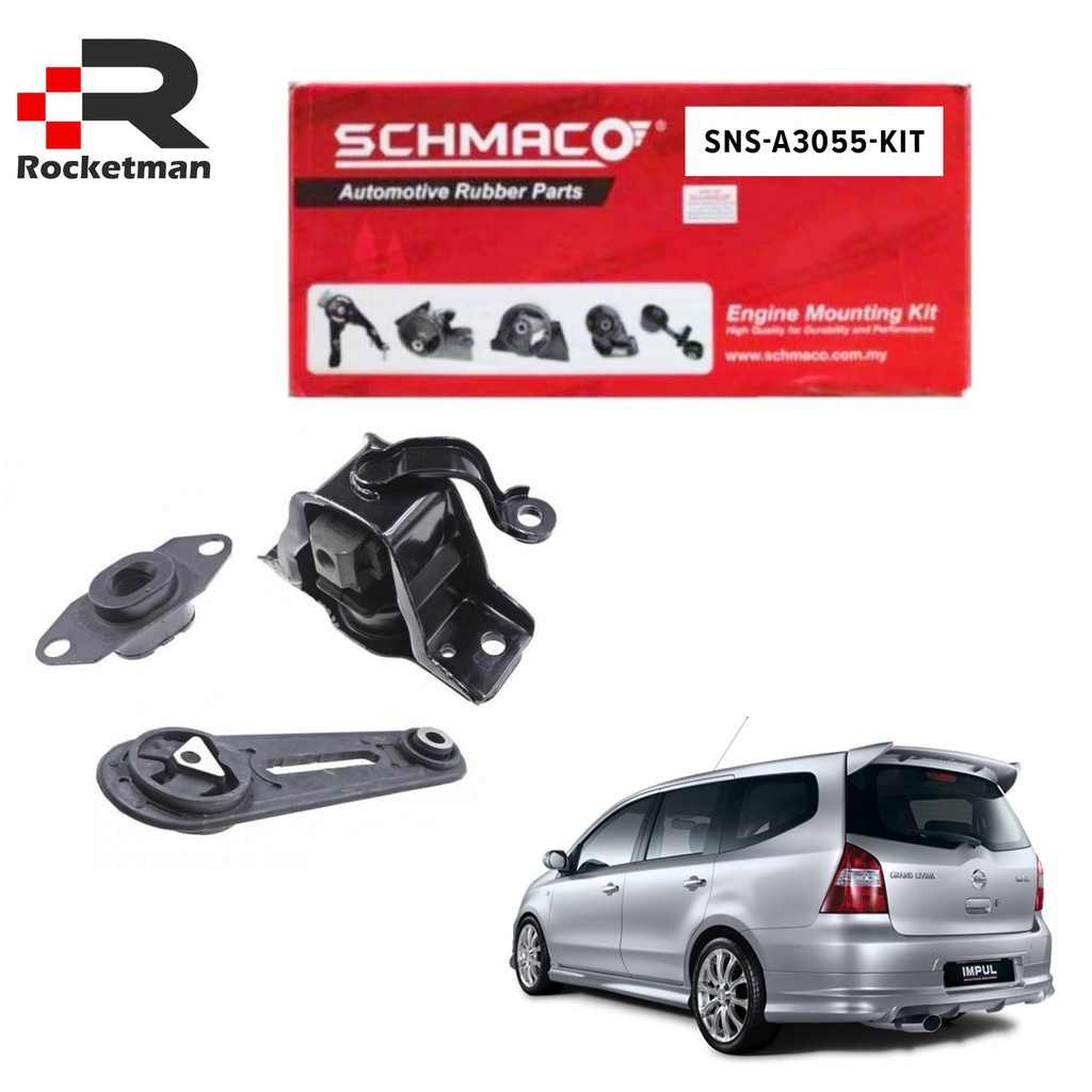 SCHMACO ENGINE MOUNTING SET LIVINA 1.6 L10L (SNS-A3055-KIT) | Shopee ...
