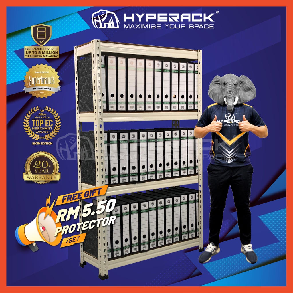 HYPERACK ™️ [High Quality] Boltless Rack Rak Buku Book Shelf File Rack ...