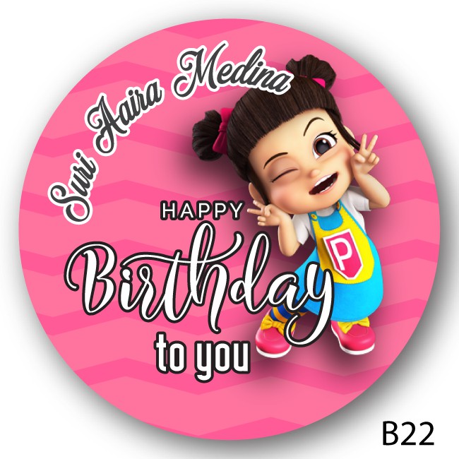 Goodies Birthday Packaging Party Sticker Boboiboy Pipi Zola #B22 55pcs ...