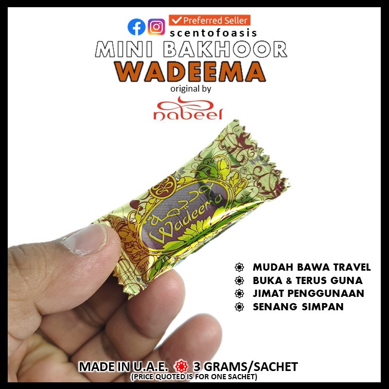 MINI BAKHOOR WADEEMA (3g) ORIGINAL Arabian aromatherapy bukhoor bakhoor ...
