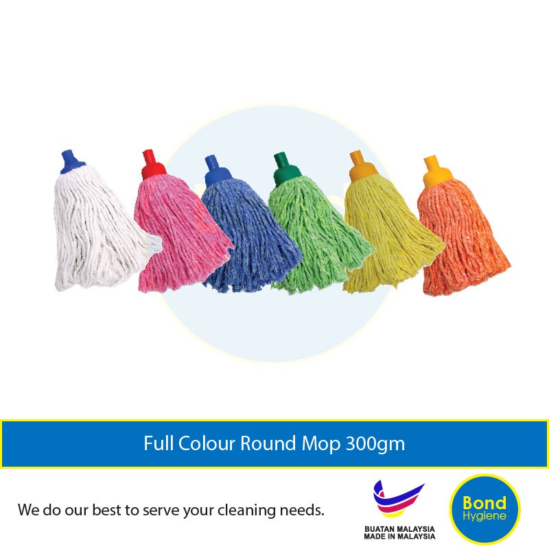 Kepala Mop Bulat Warna Penuh 300Gm / Full Colour Round Mop 300gm (1pcs ...