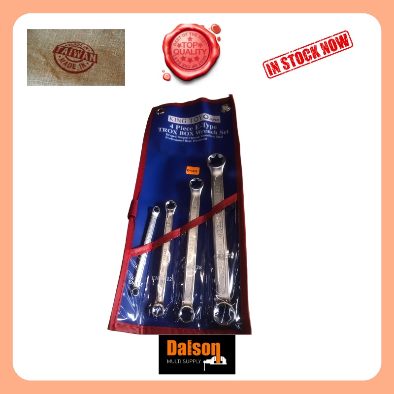 King Toyo Kt 4e 4 Pcs E Type Trox Box Wrench Set Shopee Malaysia
